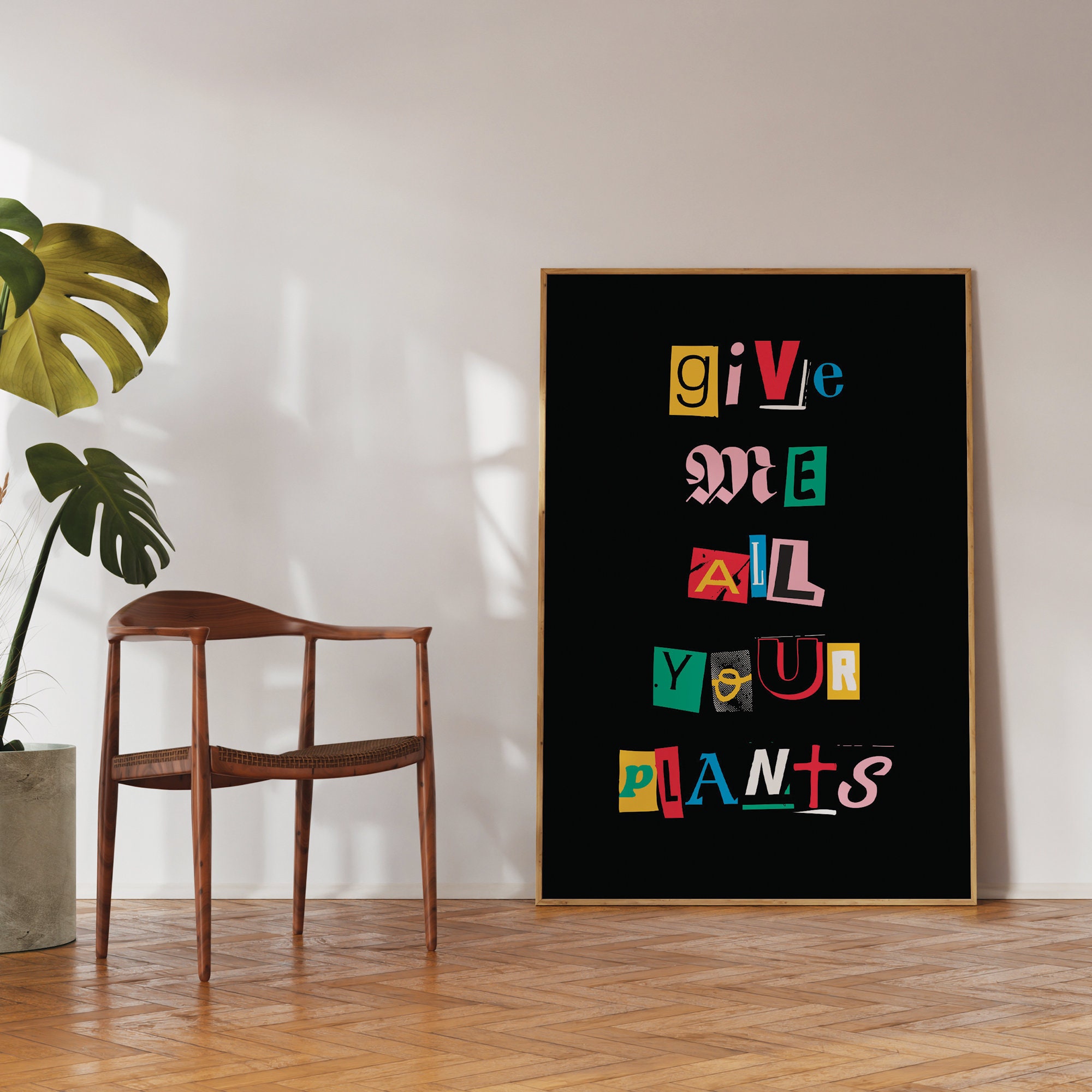 Plant Ransom Note Digital Poster File, Funny Plant Gift, Trendy Wall ...