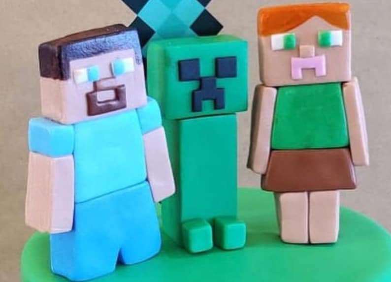 Minecraft Cake Topper Edible - Etsy