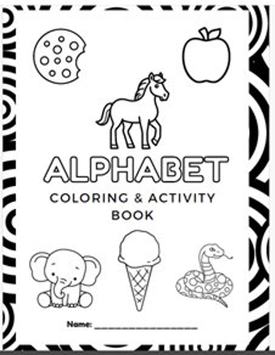 Simple Alphabet Printable Coloring Book - Etsy