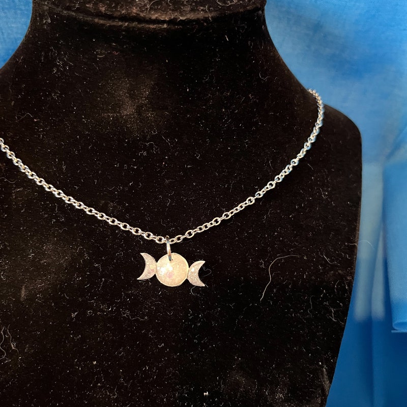 Triple Moon Necklace - Etsy UK