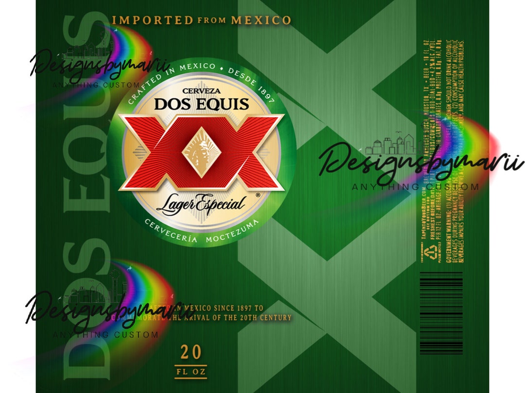 Dos XX 20oz Skinny Tumbler Design, Dos XX Wrap PNG, Modelo Tumbler Wrap ...