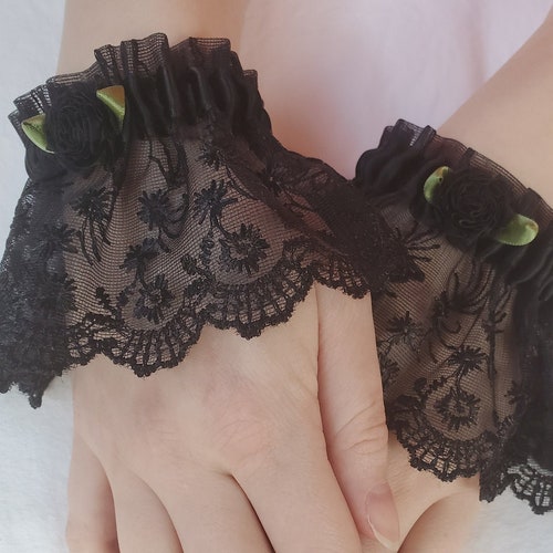 Black Chiffon Crown Wrist Cuffs - Etsy