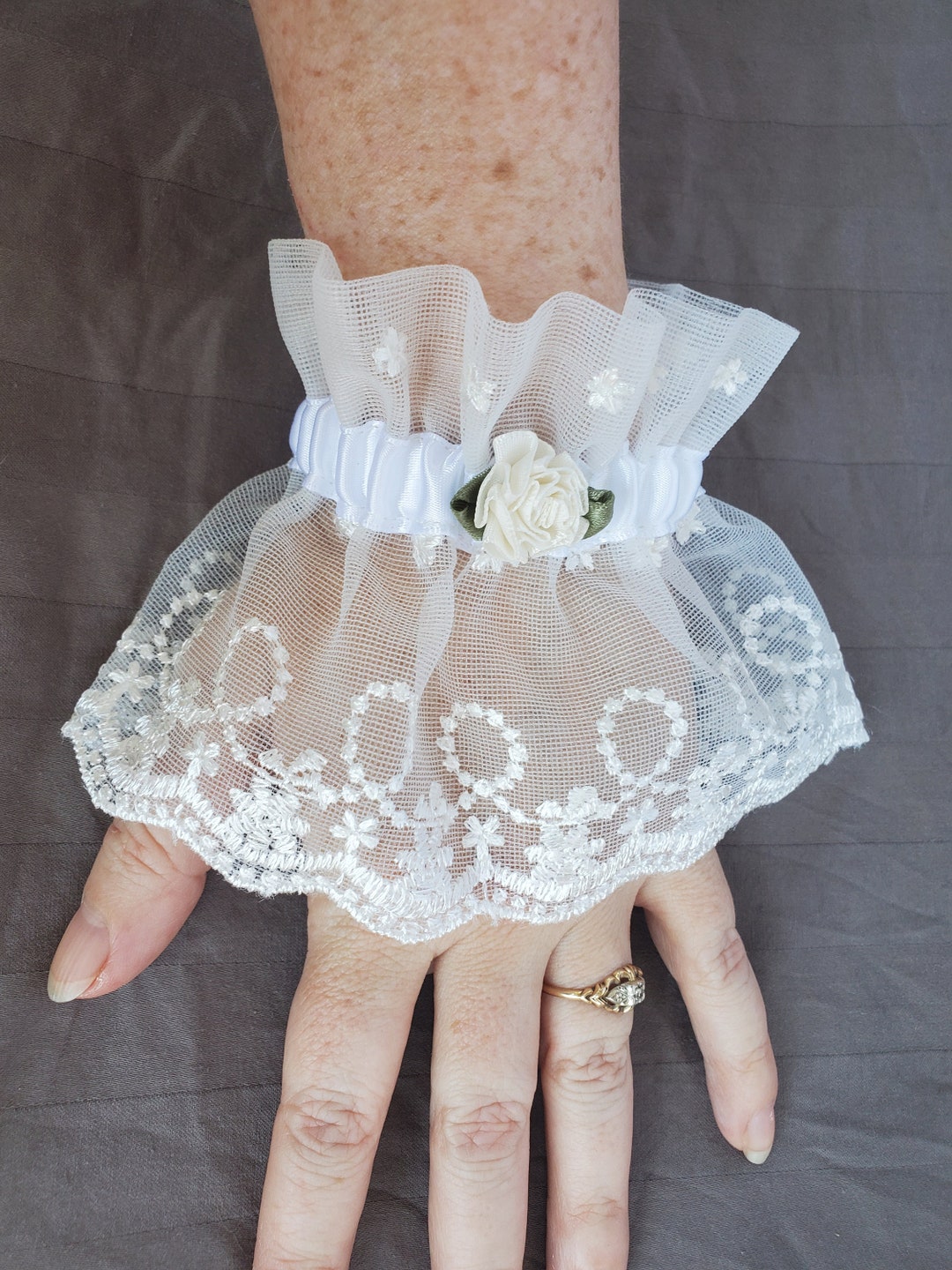 White Lace Wrist Cuffs - Etsy