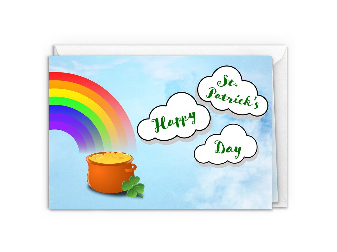 Lucky Rainbow and Pot of Gold Happy Saint Patrick’s Day Handmade ...