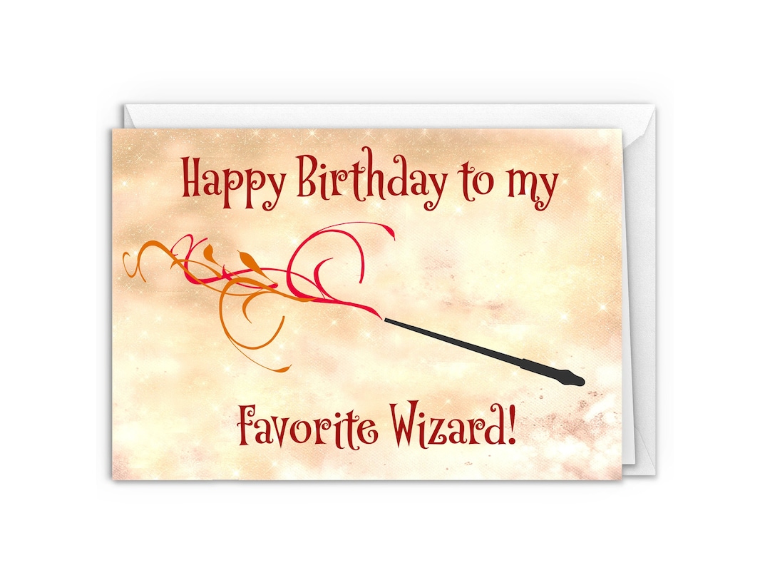 Happy Birthday to My Favorite Wizard Happy Birthday Handmade Greeting ...
