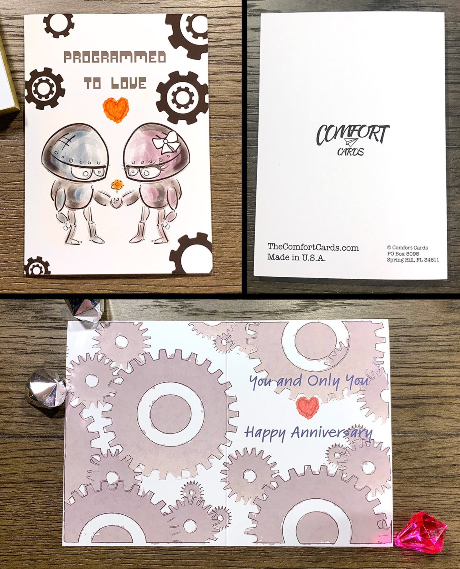 Programmed To Love Robots Happy Anniversary Handmade Greeting | Etsy