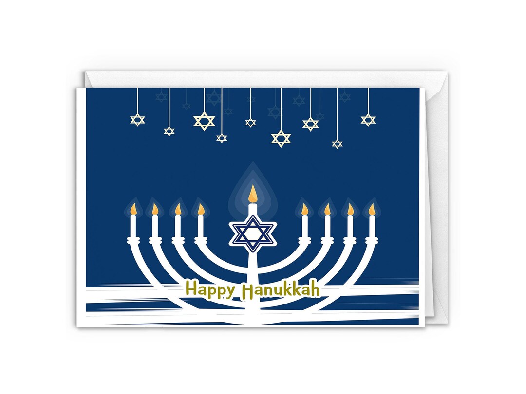 Happy Hanukkah Card: Menorah Greeting Card (handmade) - Etsy