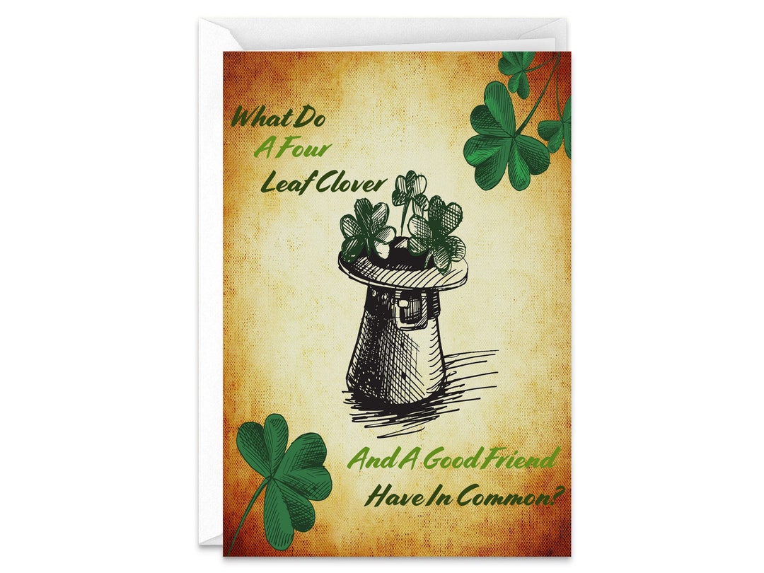 Four Leaf Clover Friendship Happy Saint Patrick’s Day Handmade Greeting ...