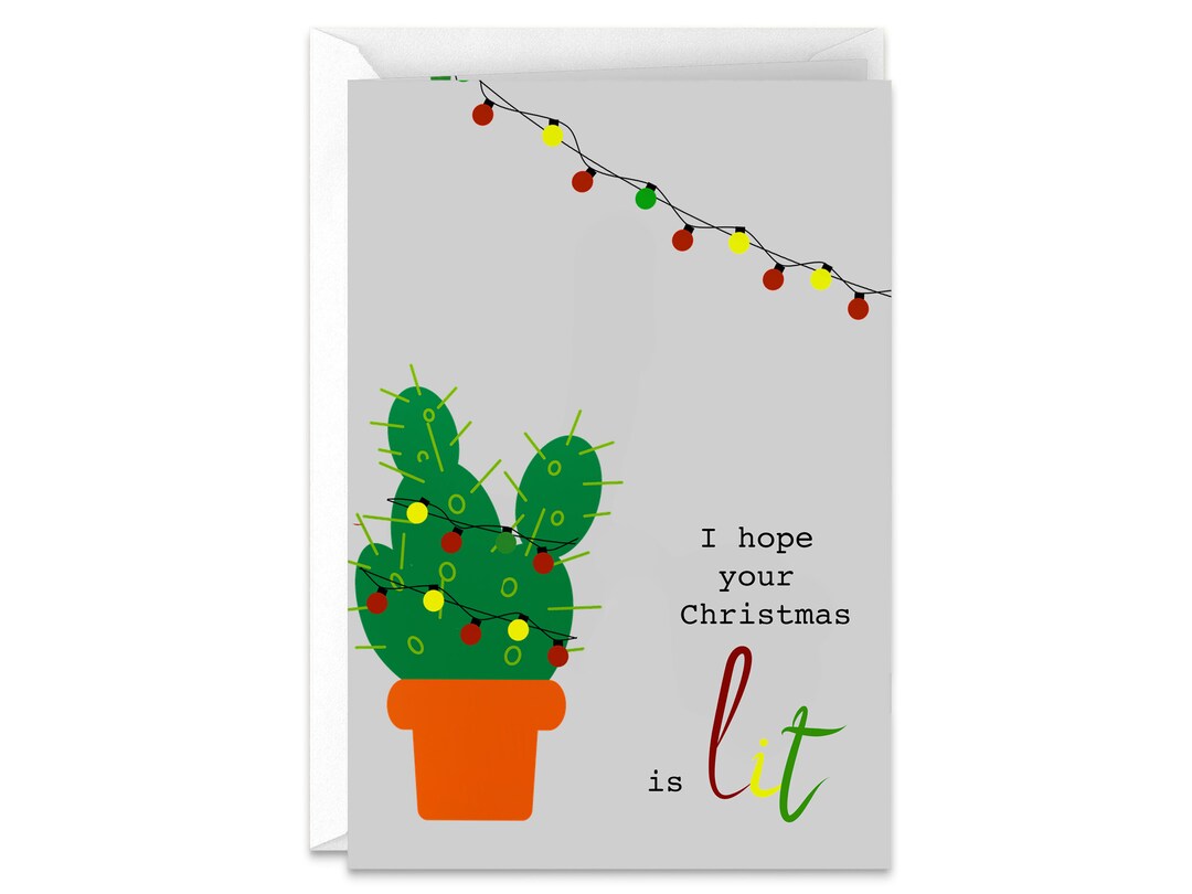 I Hope Your Christmas is Lit Funny Merry Christmas Handmade Greeting ...