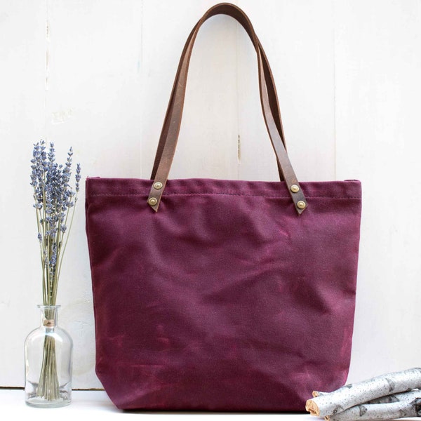 Red Canvas Tote - Etsy