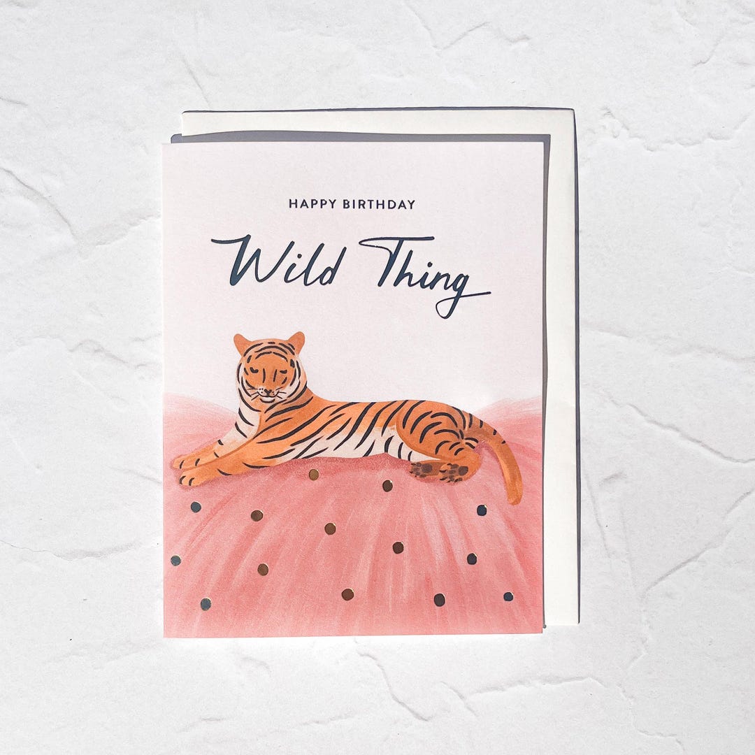 Tiger Happy Birthday Card for Friends, Loved Ones, Couple, Funny Happy ...