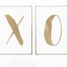 XO Wall Print, XO, Gold Modern Wall Art Prints, Set of 2, Printable ...