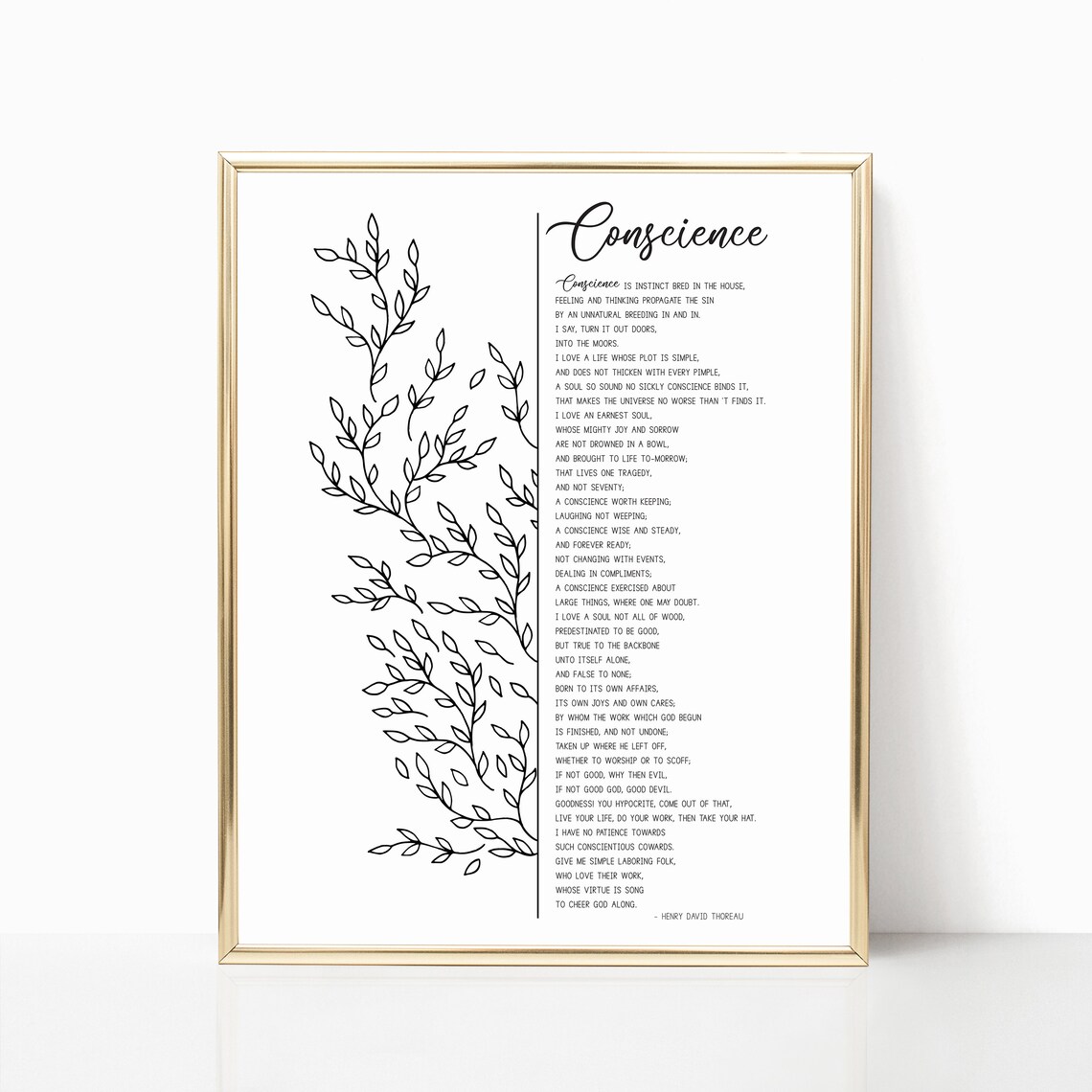Conscience Poem Printable Henry David Thoreau Poem Poster - Etsy Canada