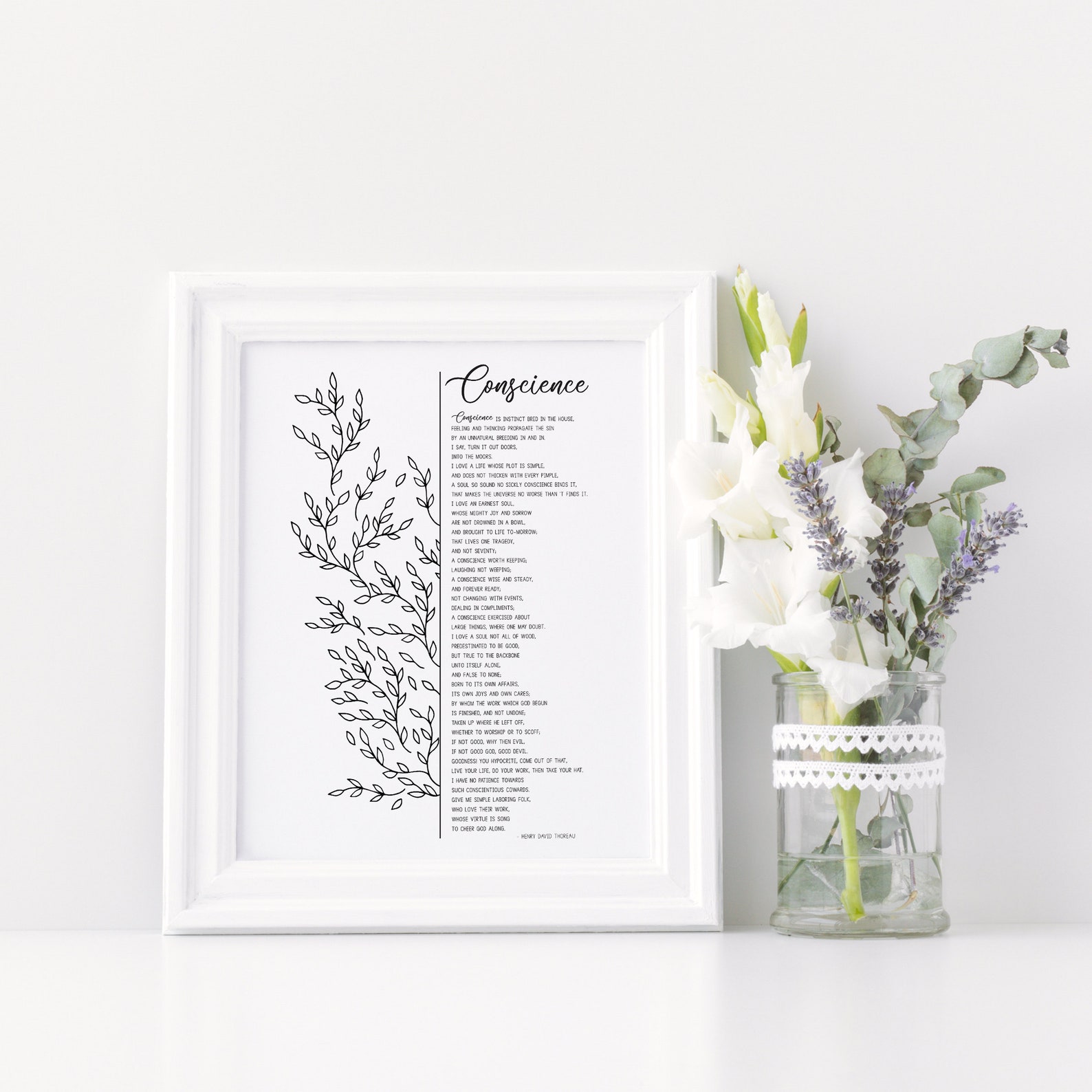 Conscience Poem Printable Henry David Thoreau Poem Poster - Etsy