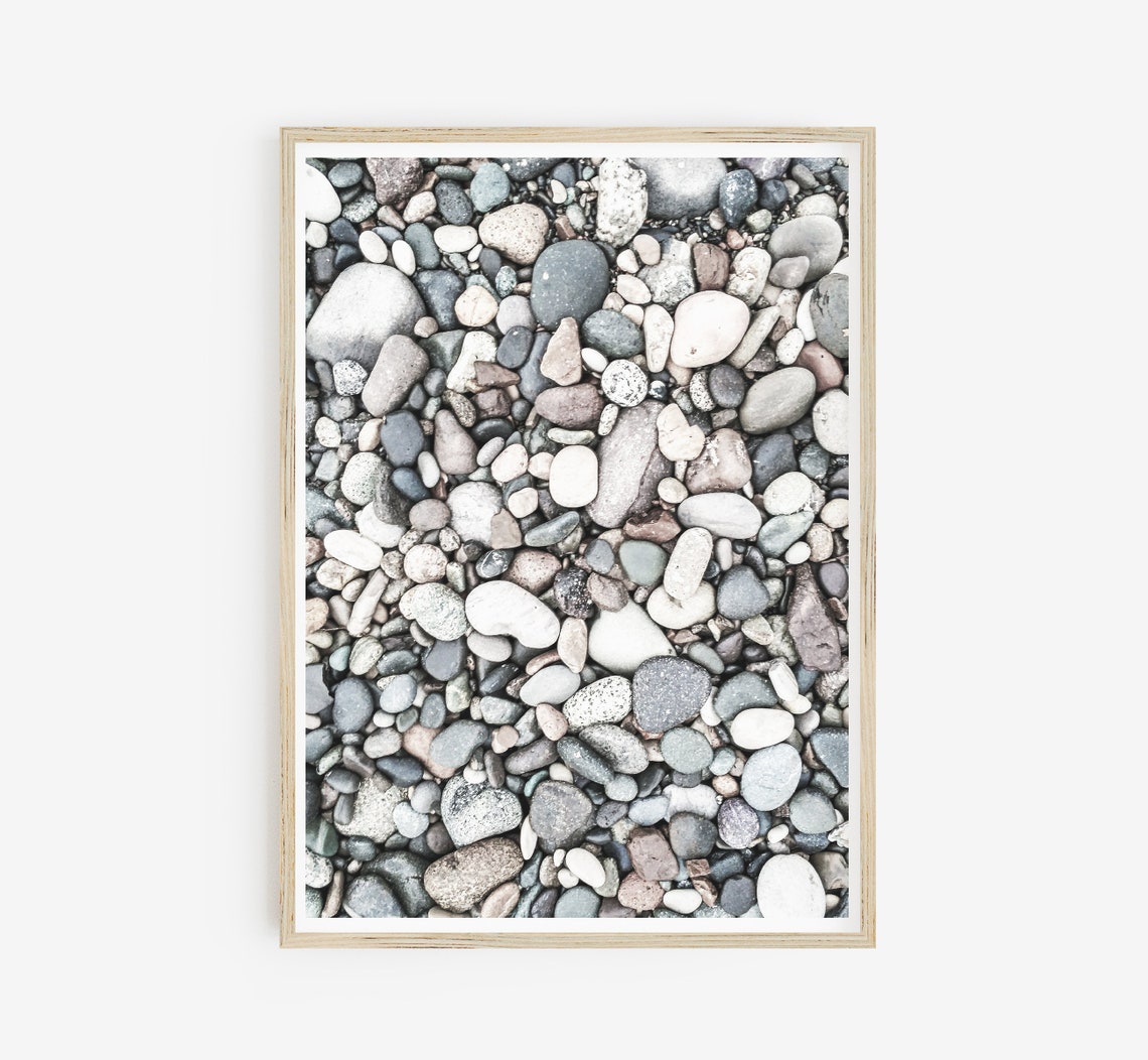 Beach Pebbles Wall Decor Printable Beach Coastal Poster Rock | Etsy