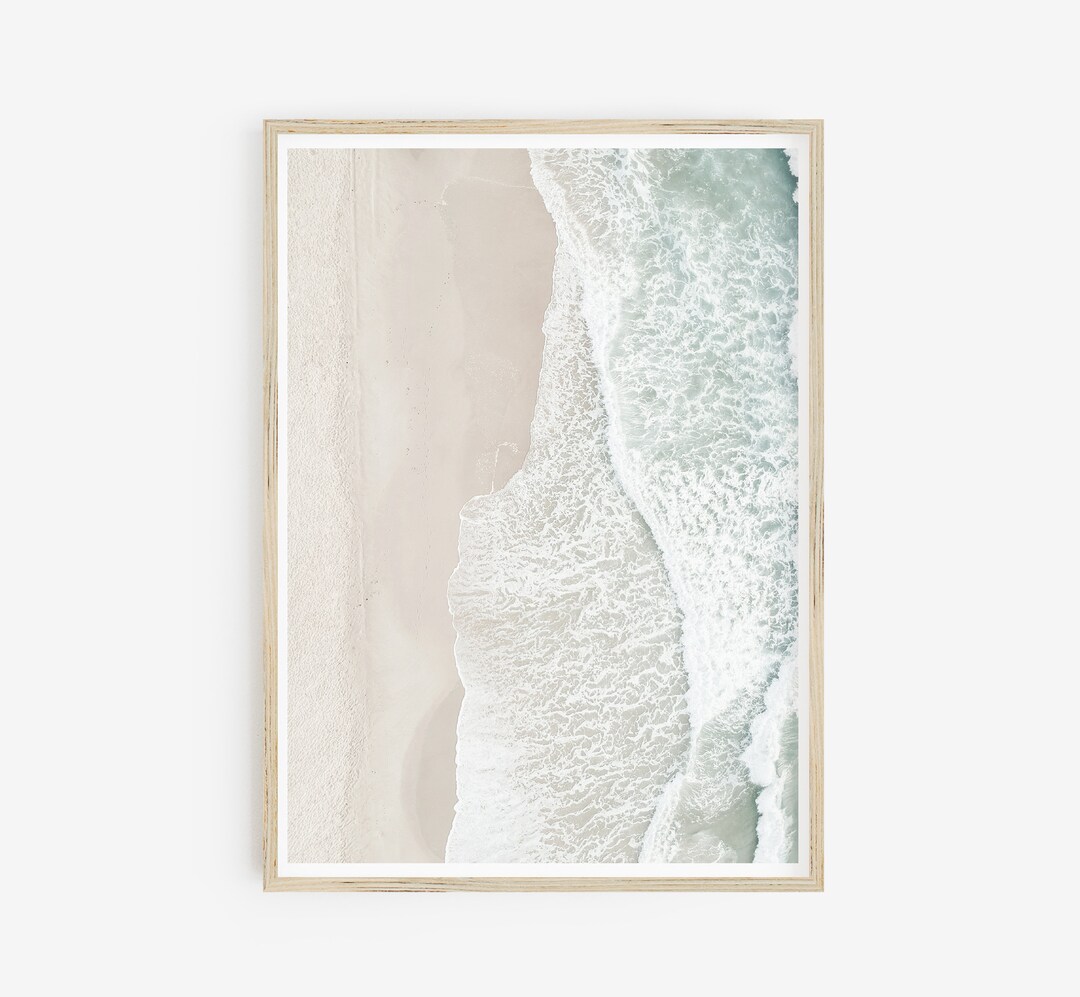 Aerial Beach View Wall Decor Printable, Beach Coastal Poster, Sandy ...