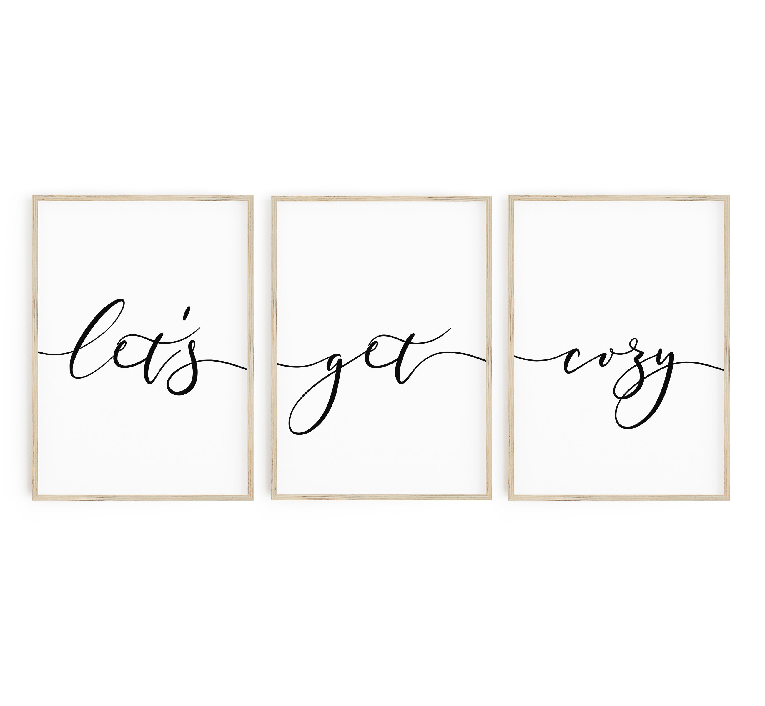 Lets Get Cozy Art Printables | Set of 3 Wall Art | Hygge Home Decor ...