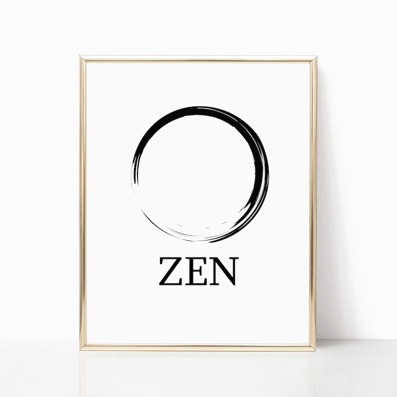ZEN Circle | Karma Print | Enso Ring | Minimalist Typography Art | Yoga ...
