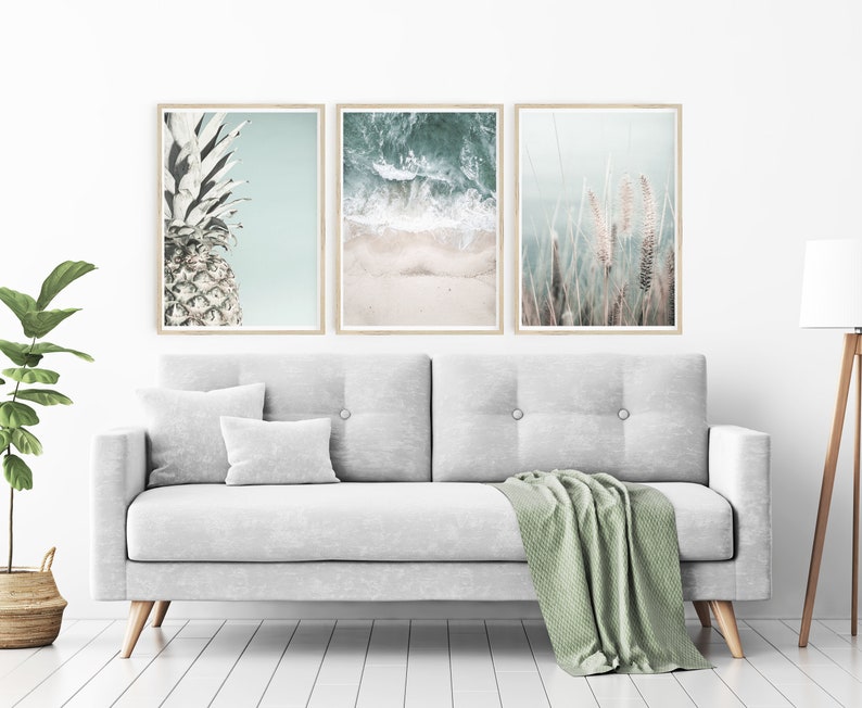 Aerial Beach View Wall Decor Printable, Beach Coastal Poster, Sea Print ...