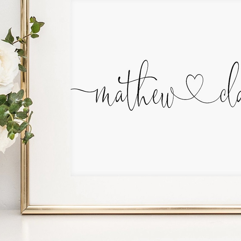 Custom Couples Names Custom Wedding Gift Couple's Name - Etsy