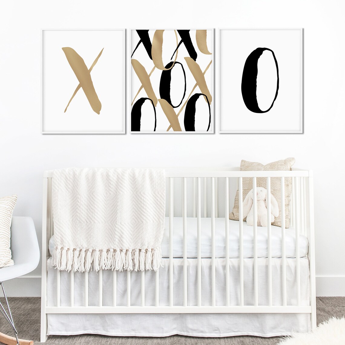 XO Wall Print XO Gold Modern Wall Art Prints Set of 2 - Etsy
