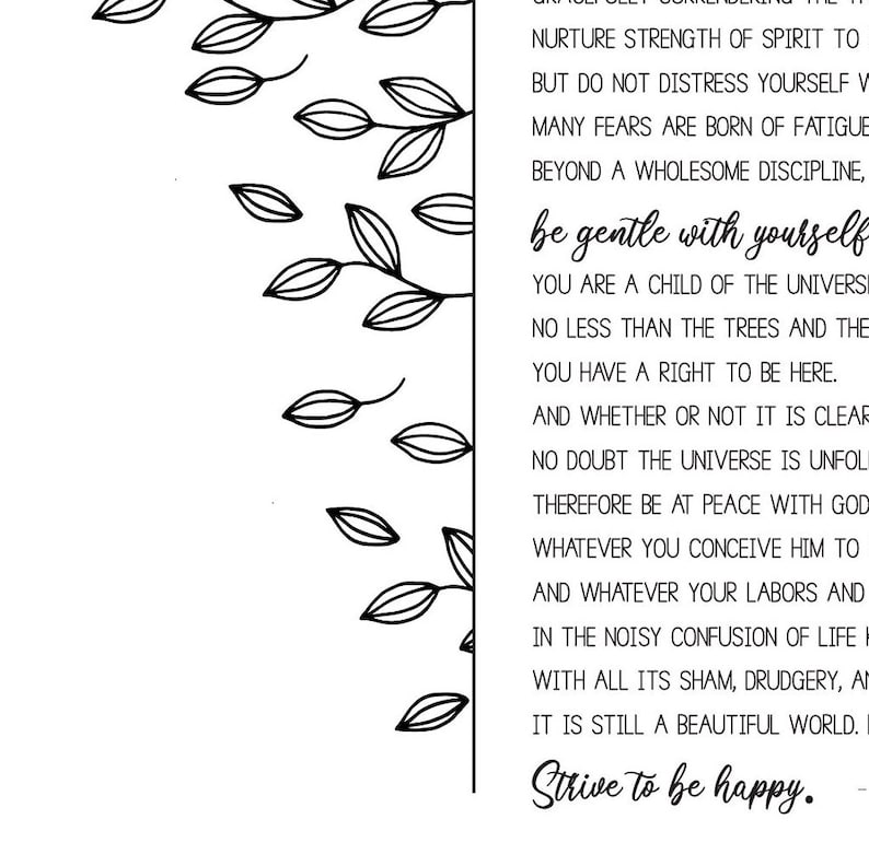 Desiderata Max Ehrmann Poem | Etsy New Zealand