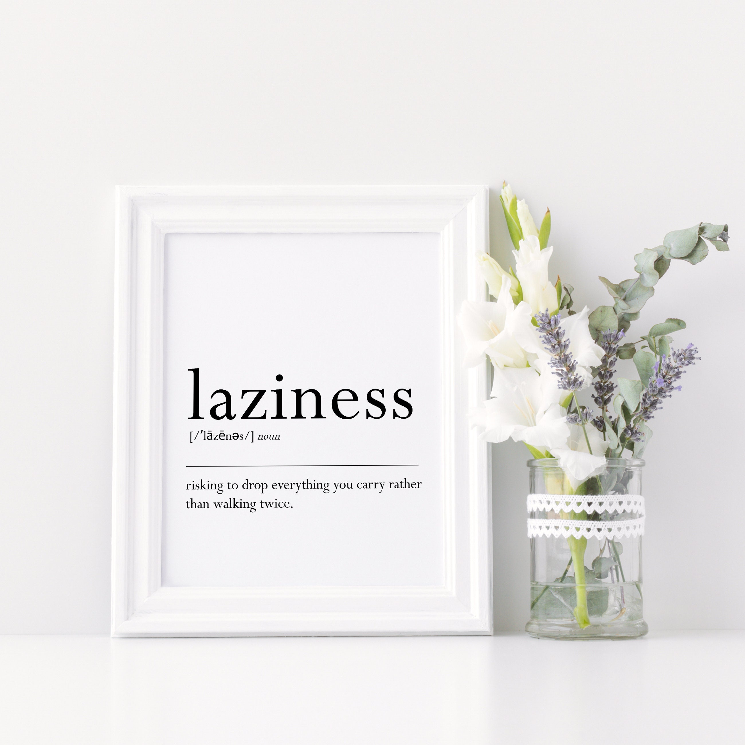Laziness Definition Art Printable Funny Definition Poster - Etsy