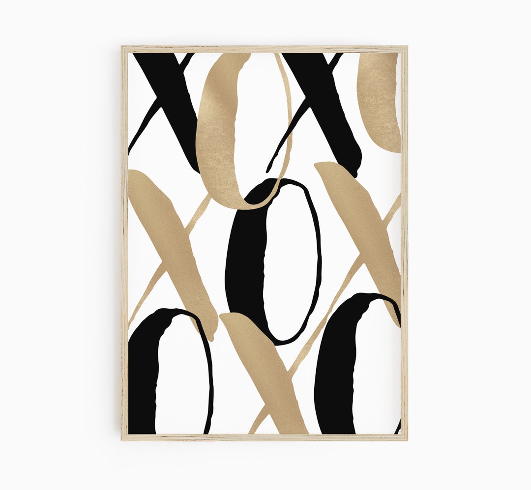 XO Wall Print, XO, Gold Modern Wall Art Prints, Set of 2, Printable ...