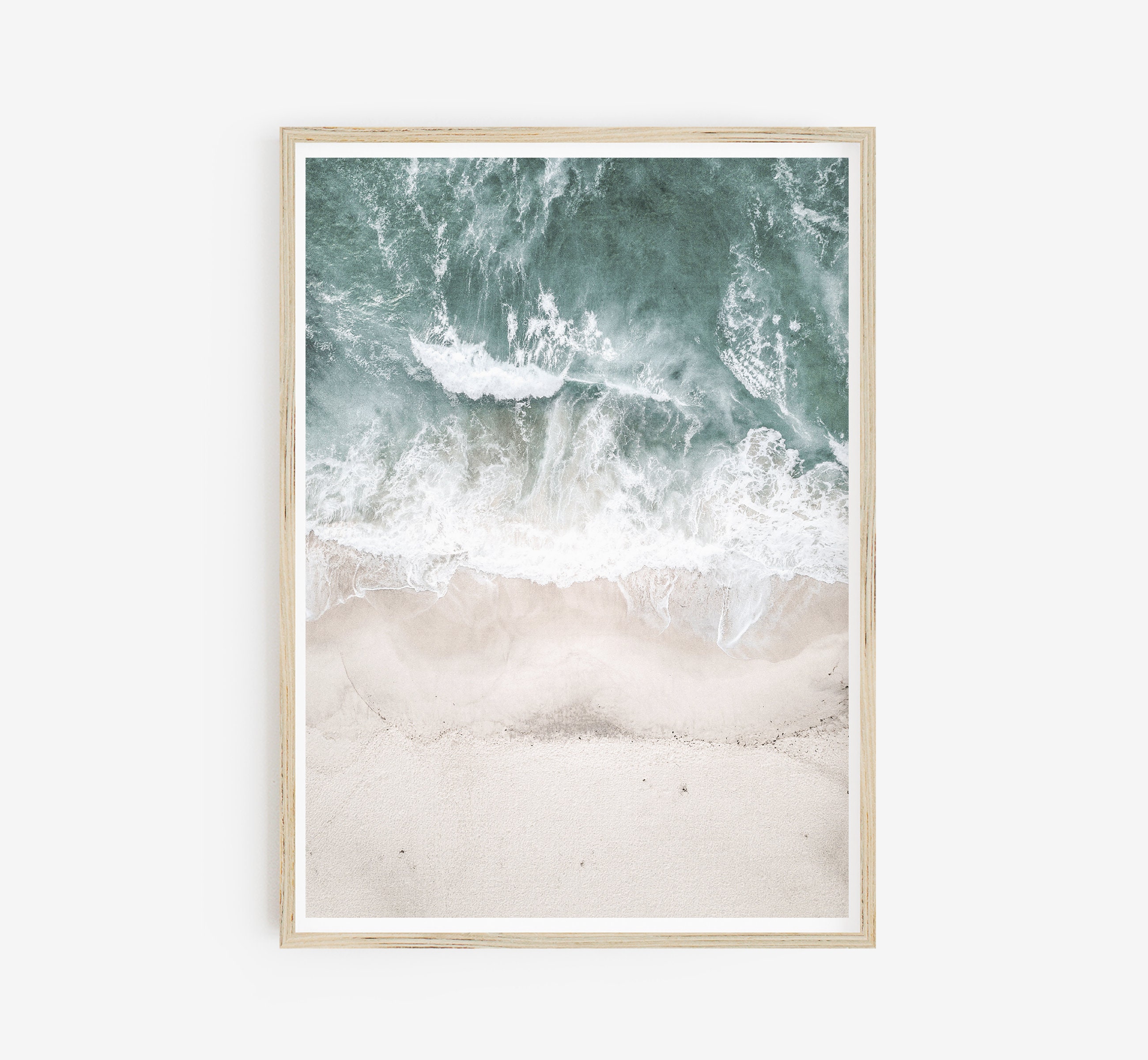 Aerial Beach View Wall Decor Printable, Beach Coastal Poster, Sea Print ...