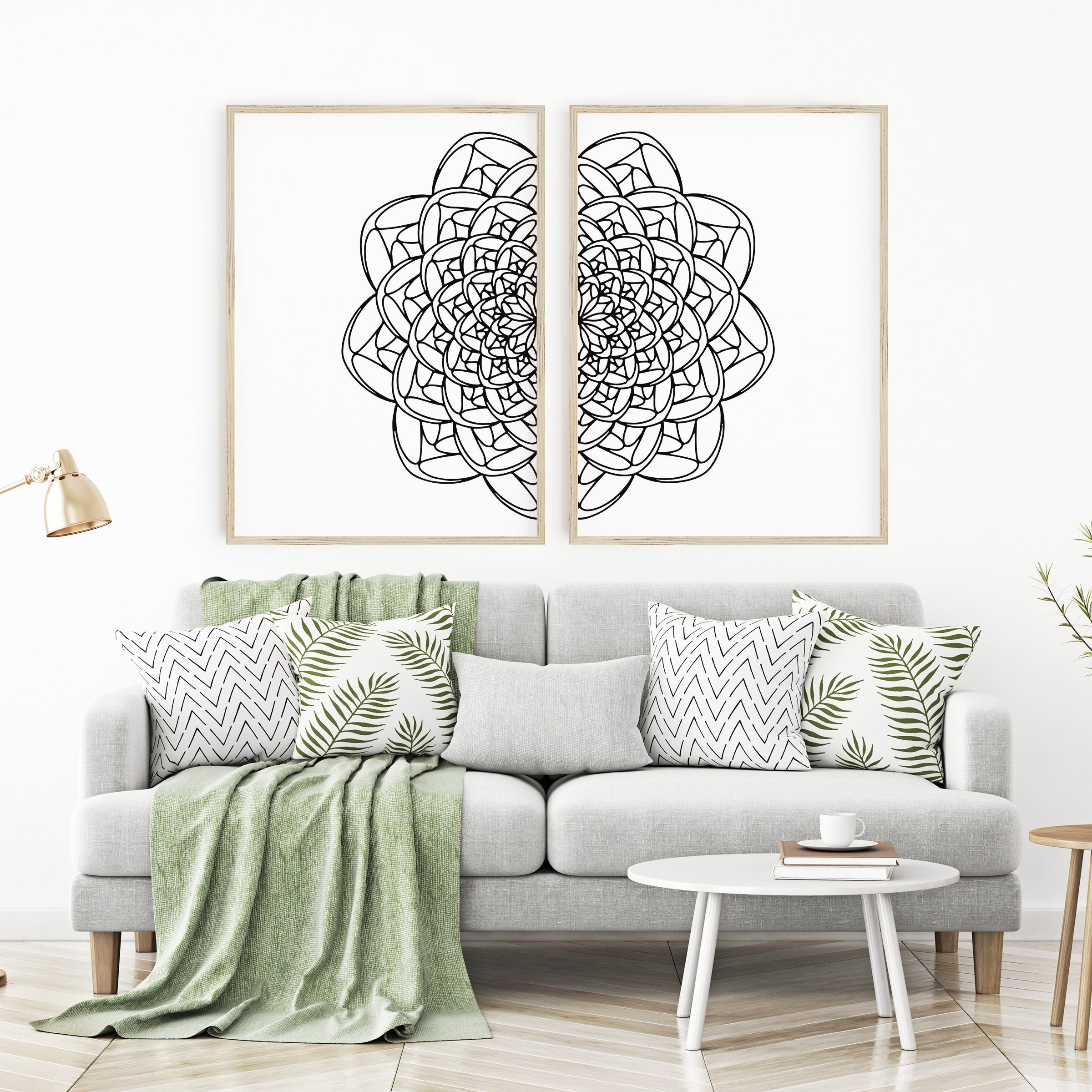 Mandala Wall Prints Mandala Prints Set of 2 Yoga Wall Art - Etsy