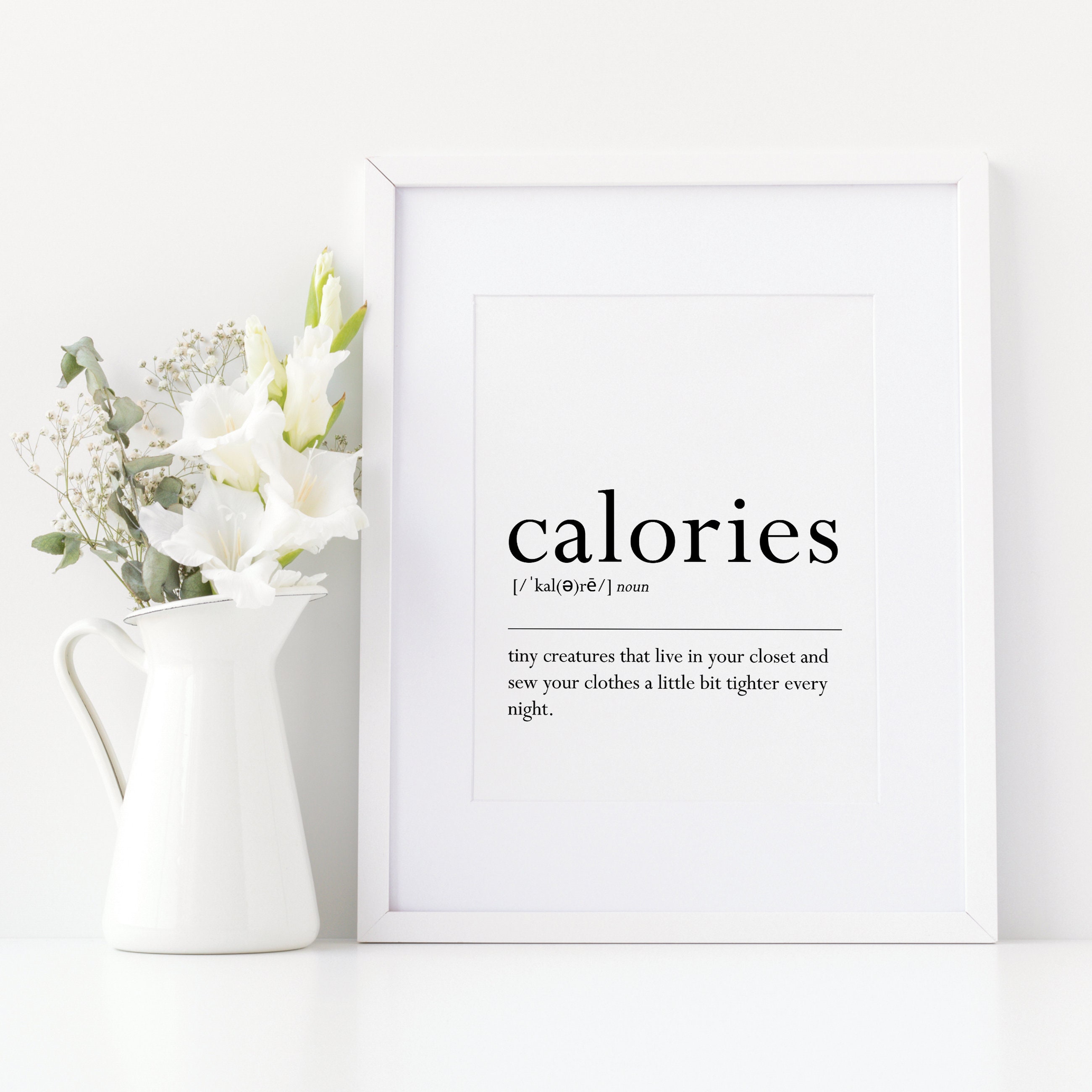 Calories Definition Art Printable Funny Definition Poster - Etsy