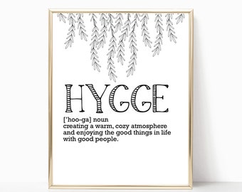 Hygge Definition Art Printable Hygge Definition Poster | Etsy