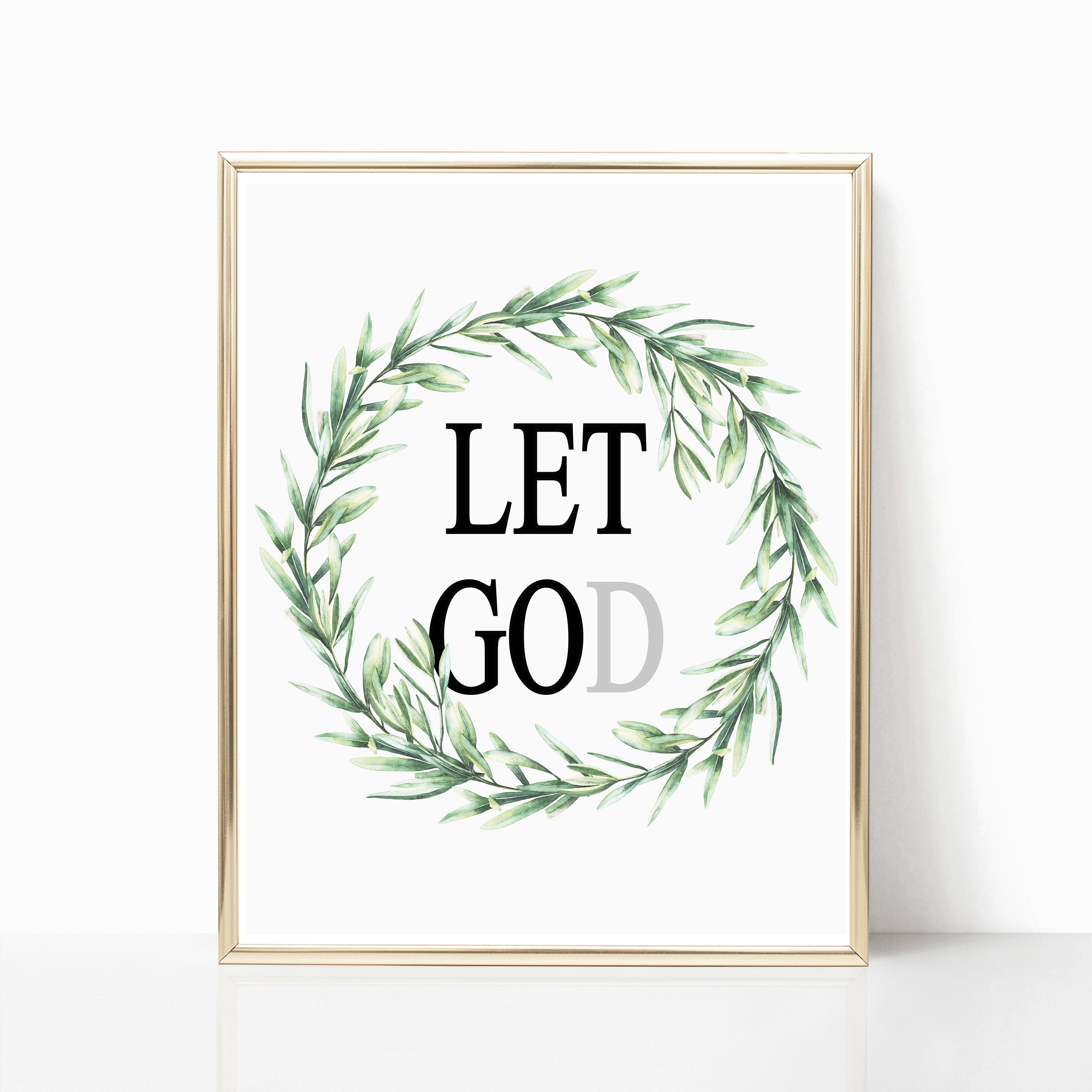 Let Go Let God Art Printable God Art Print Inspirational | Etsy