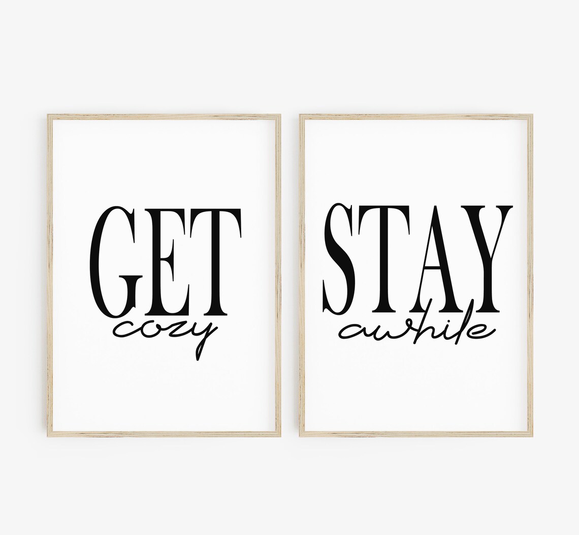 Stay Awhile Printable, Stay Awhile Wall Art, Scandinavian Poster, Guest ...
