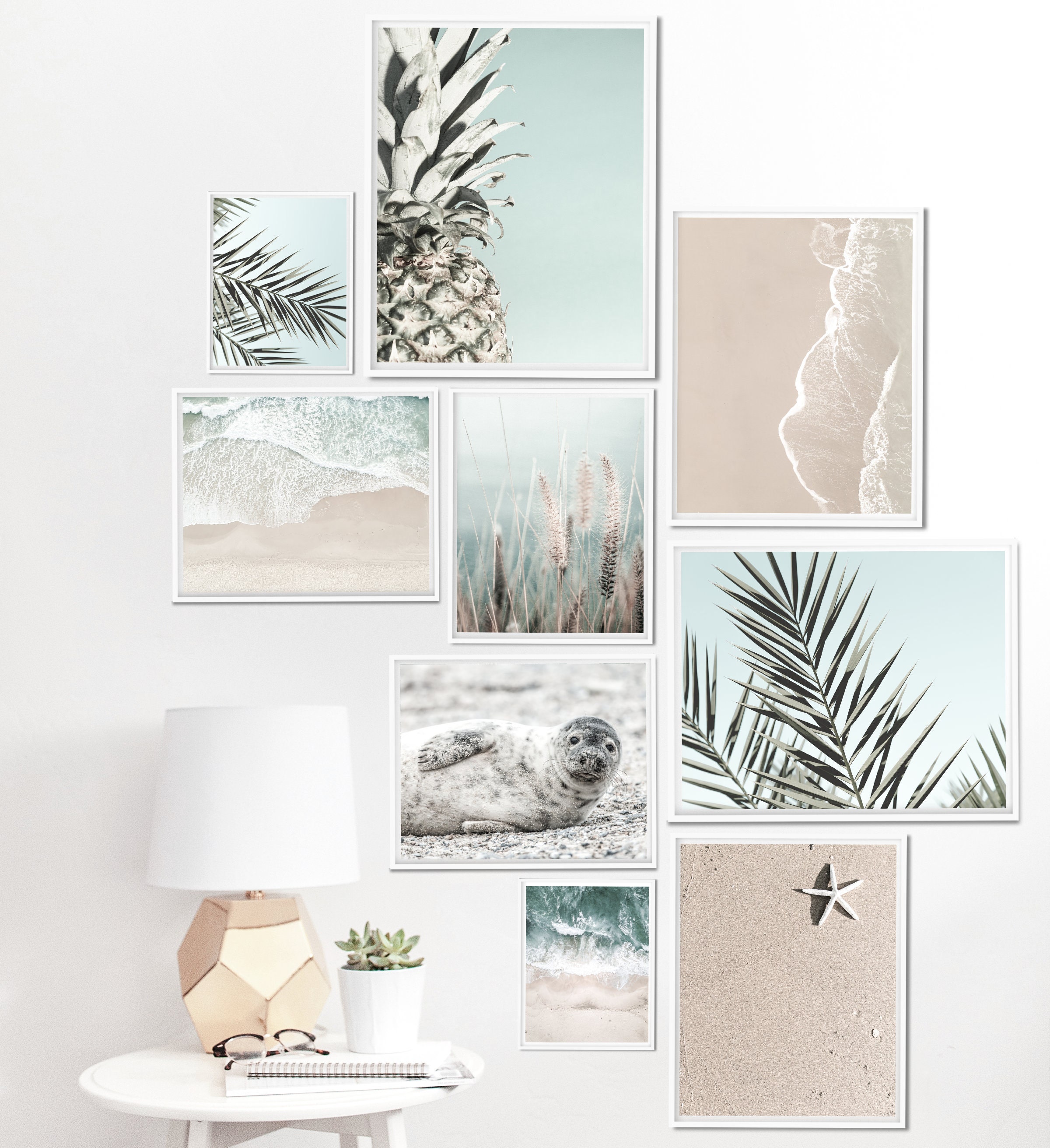 Palm Tree Branch Art Printable, Beach Coastal Poster, Fruit Tree Print ...