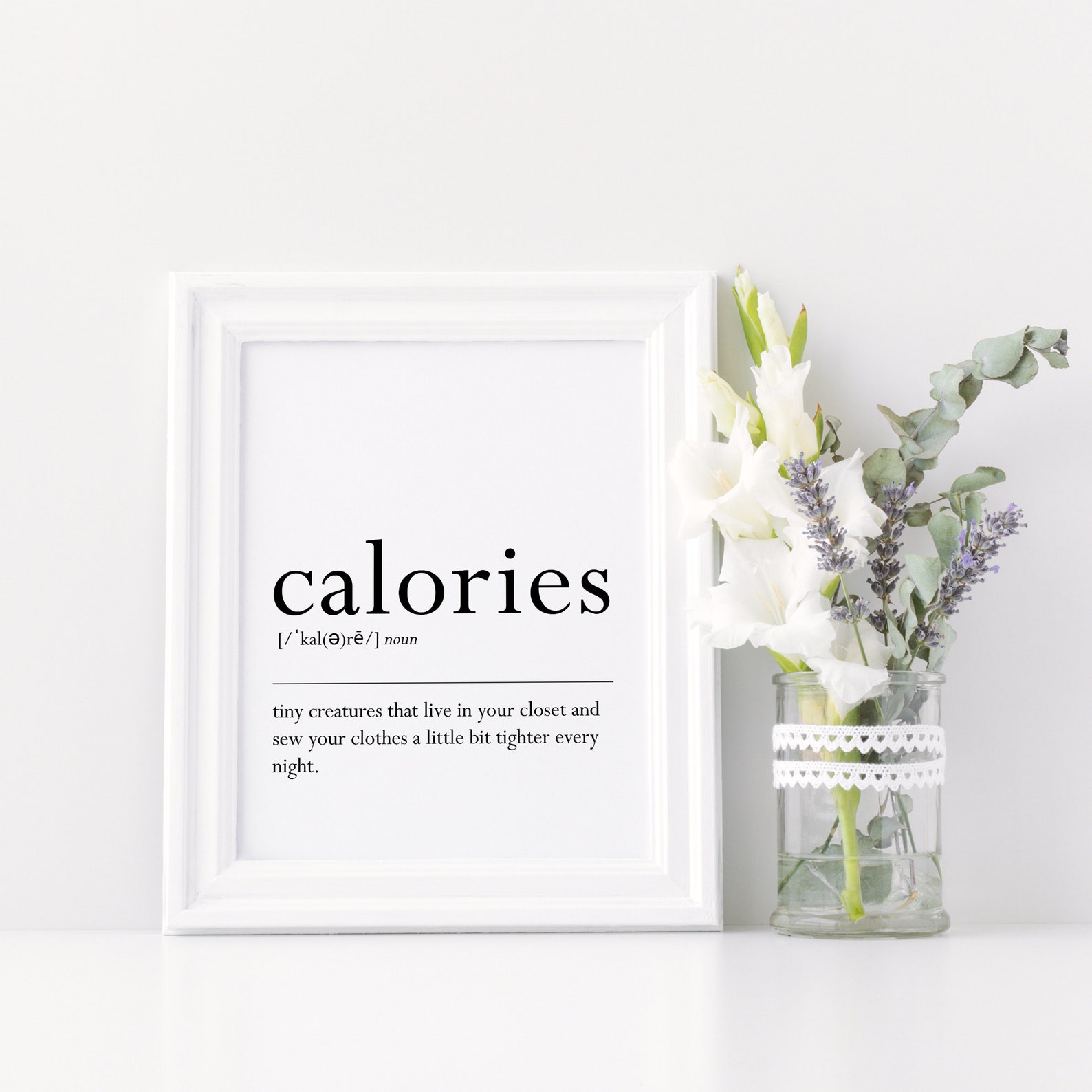 Calories Definition Art Printable Funny Definition Poster | Etsy