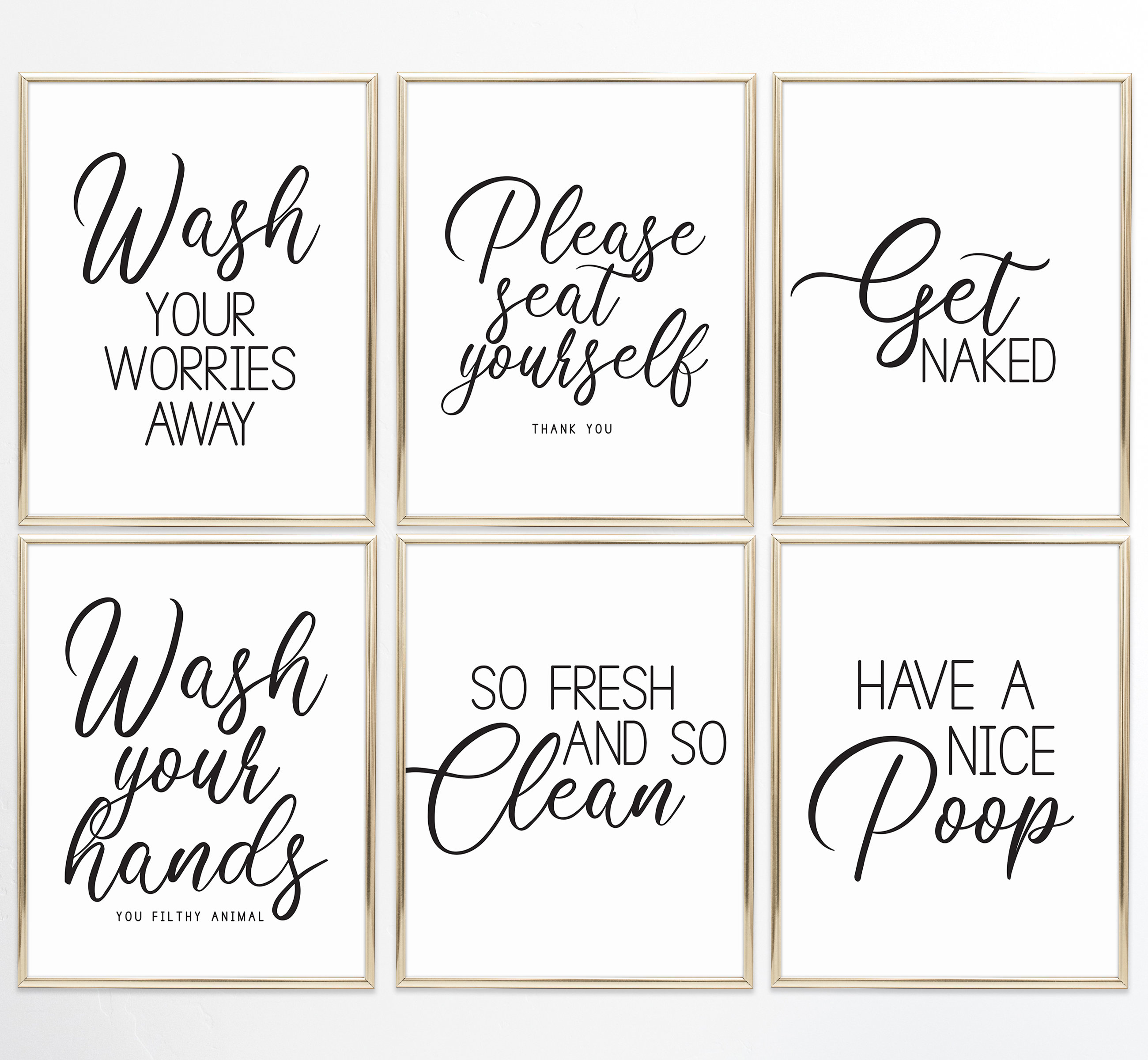 Shit Happens Art Printable Poop Bathroom Quote Powder Room - Etsy Canada