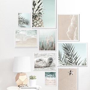 Aerial Beach View Wall Decor Printable, Beach Coastal Poster, Sandy ...