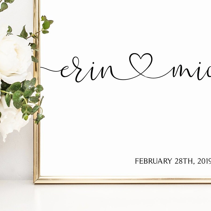 Custom Couples Names Print, Custom Wedding Gift, Couple's Name Print ...
