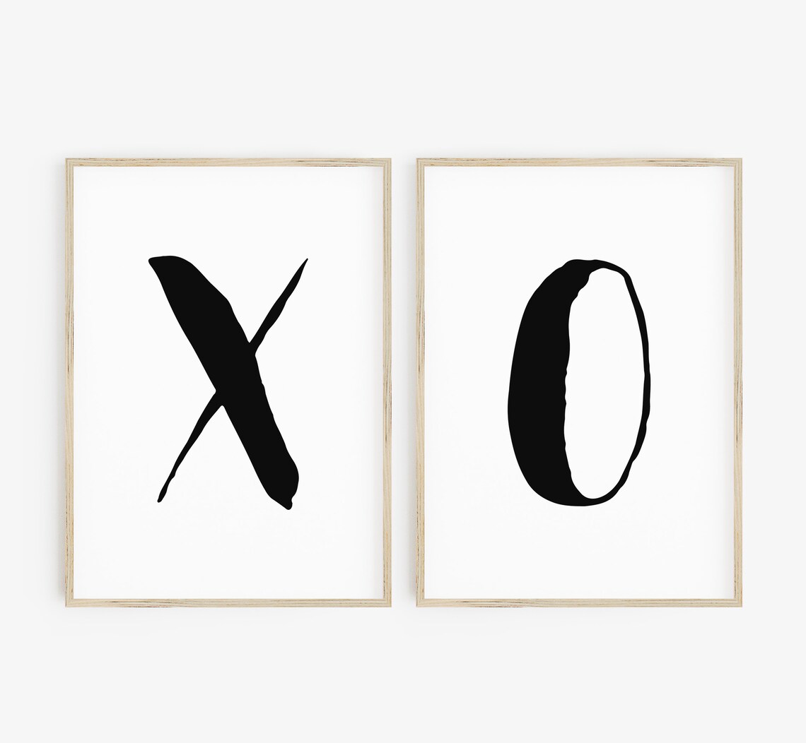 XO Wall Print XO Modern Wall Art Prints Set of 2 Printable - Etsy Canada