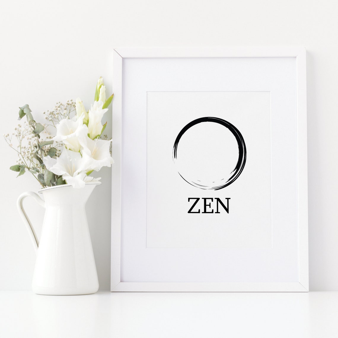 ZEN Circle | Karma Print | Enso Ring | Minimalist Typography Art | Yoga ...