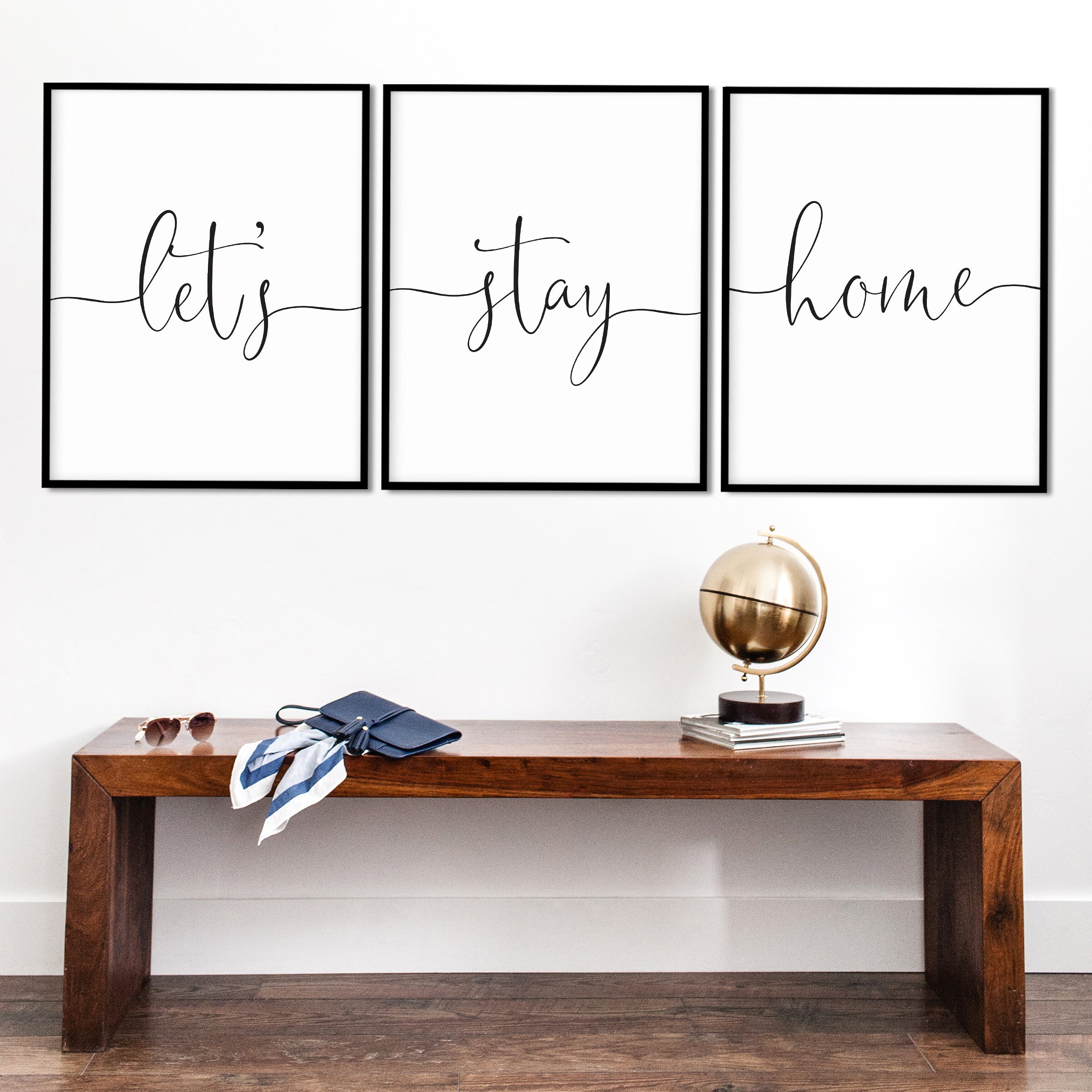 Lets Stay Home Art Printables | Set of 3 Prints | Hygge Home Decor ...