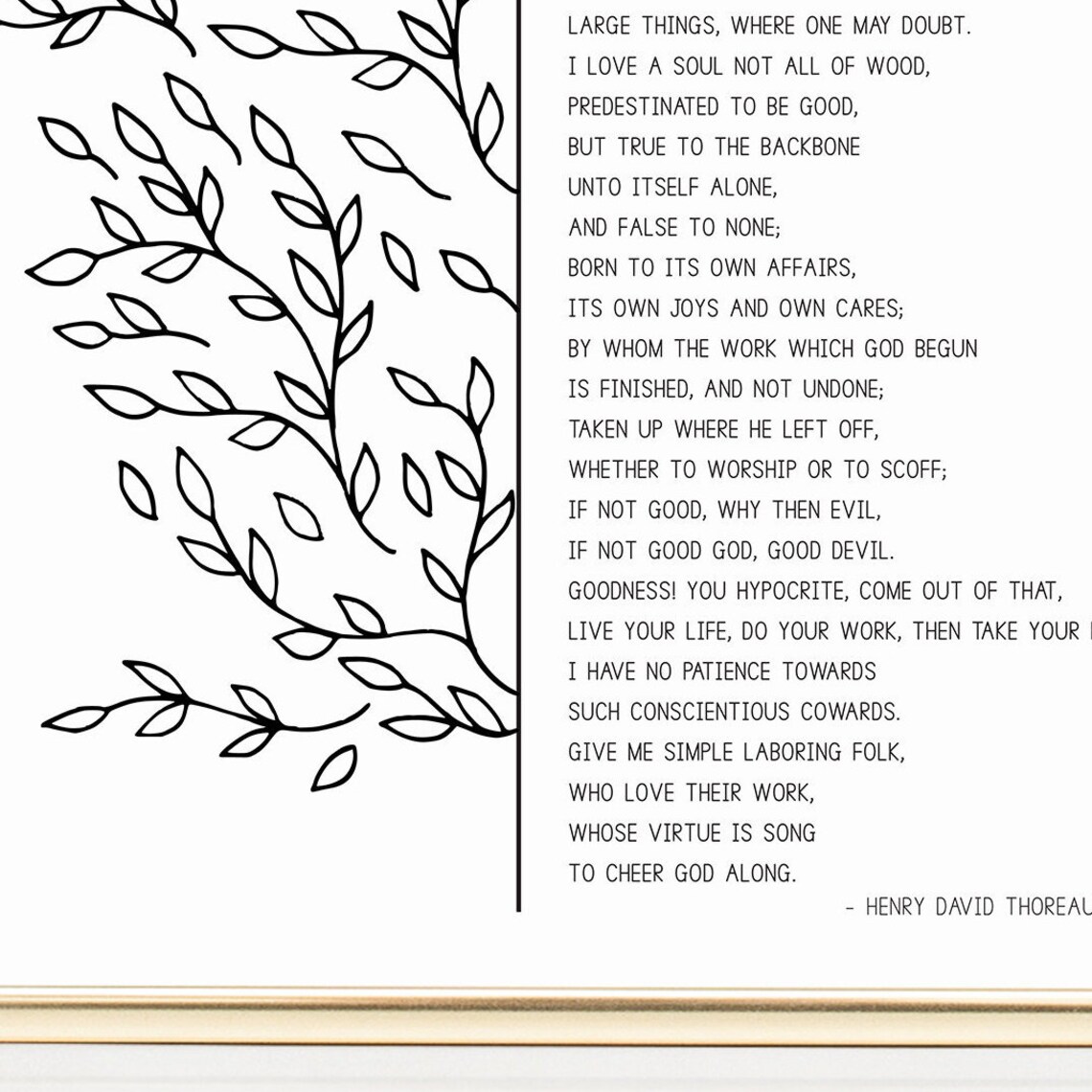 Conscience Poem Printable Henry David Thoreau Poem Poster - Etsy Canada