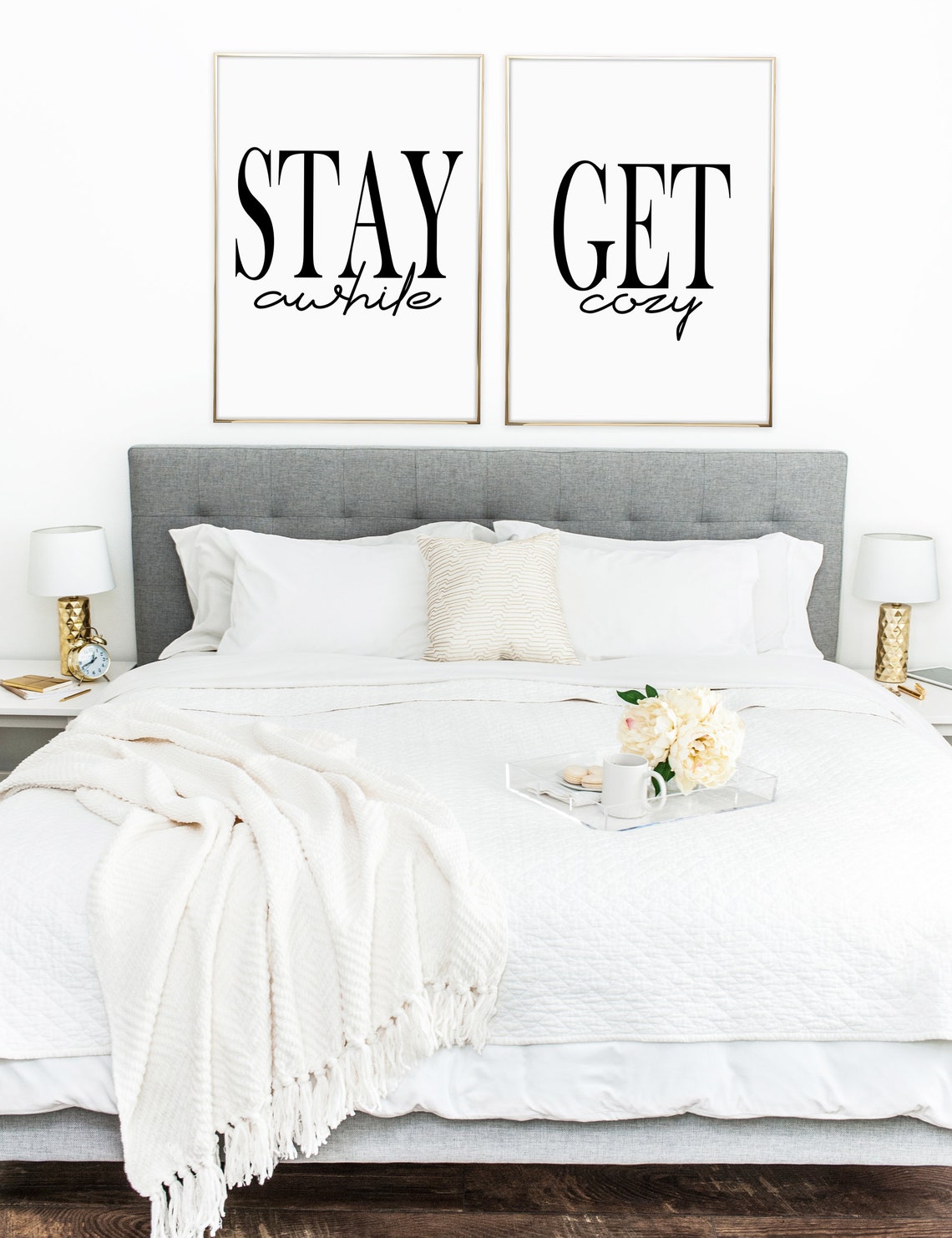 Stay Awhile Printable, Stay Awhile Wall Art, Scandinavian Poster, Guest ...