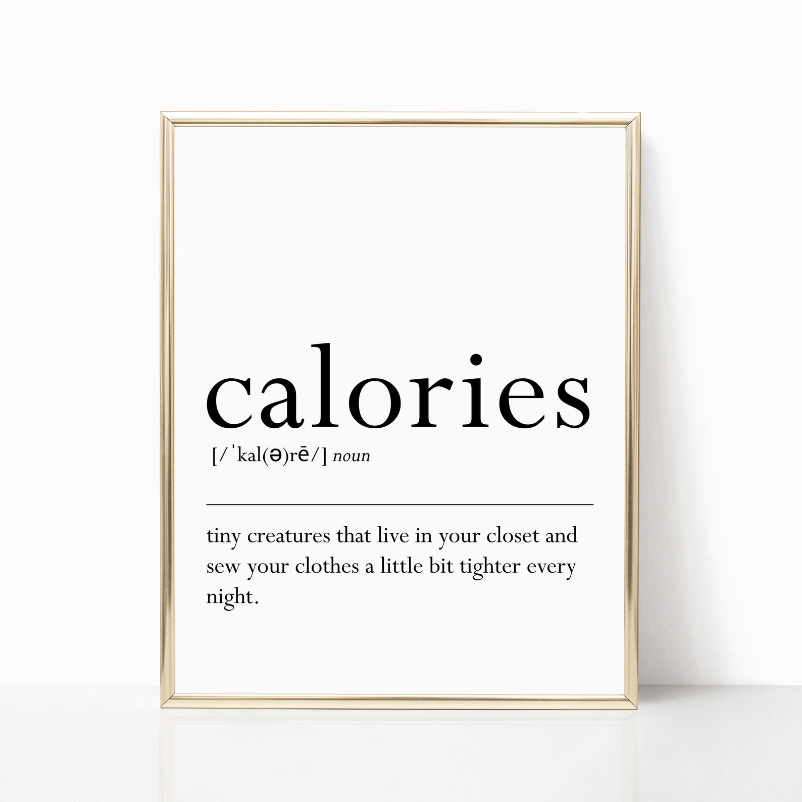 Calories Definition Art Printable Funny Definition Poster | Etsy
