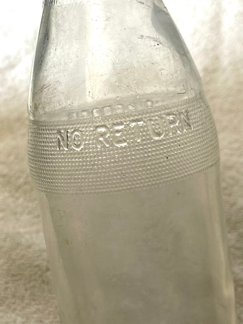 Vintage Clear Glass Bottle No Return No Deposit - Etsy