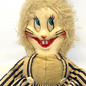 Vintage Rubber Face Bunny Rabbit Plush 25 Tall Character - Etsy