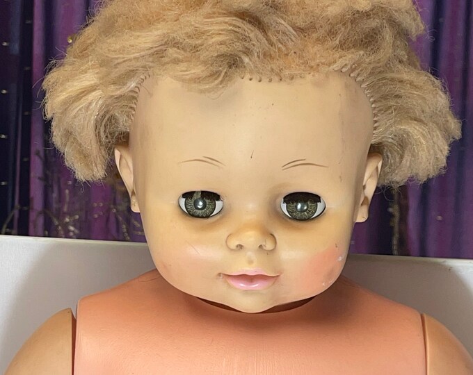 Rare 1950 Eegee Cuddle Bun Rubber Doll W/vinyl Moulded Head W/squeaker ...