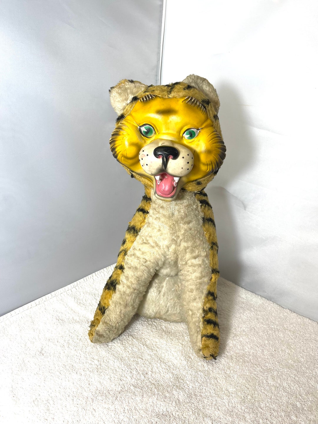 Vintage Rubber Face Tiger Plush by Bijou Toys 17 Tall - Etsy
