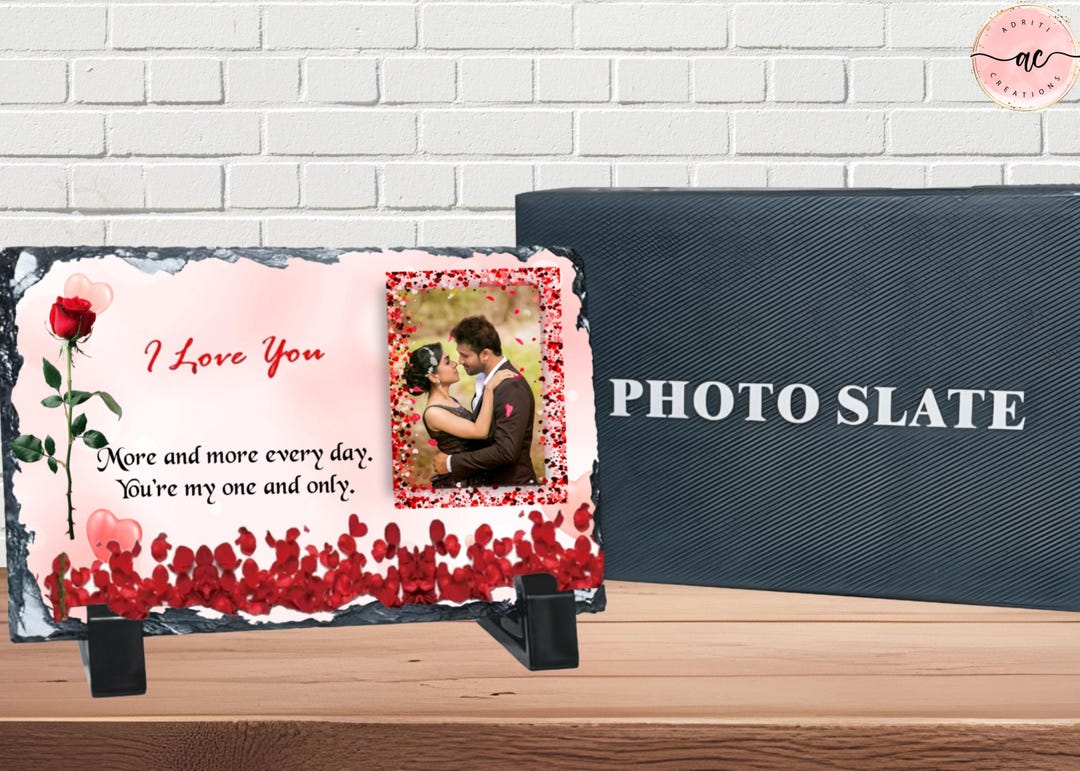 Custom Slate Photo Gift, Personalized Photo Frame Gift for Anniversary ...